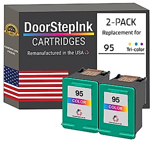 DoorStepInk Remanufactured in The USA Ink Cartridge Replacements for HP 95 2 Color C8766 for Deskjet 460 5745 6540 5748 Officejet 7210 K7108 150 PSC 1600 2350 1610