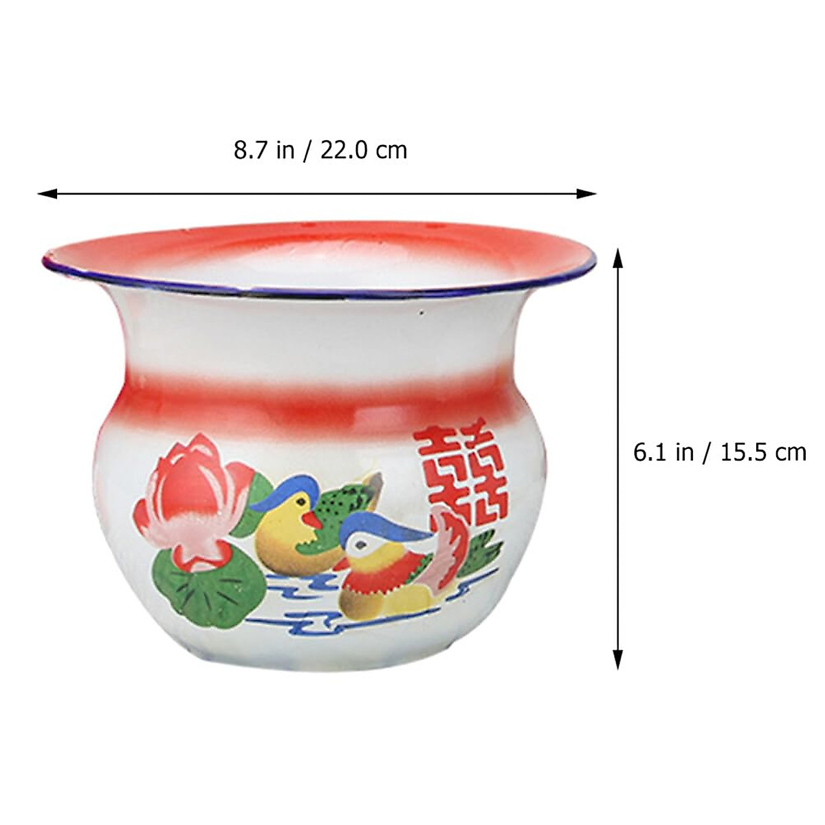 Cabilock Toilet Portable Toilet Enamel Urinal Pot Unisex Chamber Pot Enamel Spittoon chamber pot enamel potty antique enamel chamber pot for Adults Kids, Room Urinal Portable Camping Camping