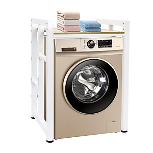 Stacking Dryer Rack Stand, Floor Mount Storage Shelf with Adjustable Laminate, Heavy Duty Over Washer and Dryer Shelves, Washing Machine Rack for Bathroom, Laundry Room, Apartments Garages