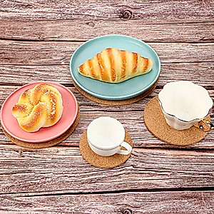 Cork Coasters Cup Trivets Wooden Thick Drink Round Absorbent Blank Cork Base Mat for Wine Glasses Home Bar Kitchen Restaurant Cafe Wedding Party Supplies, 1/4 Inch Thickness, 4 Sizes (12 Pieces)