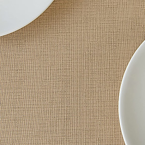 maxmill Faux Linen Textured Rectangle Tablecloth Water Resistant Wrinkle Free Spill-Proof, Soft Table Cloth for Dining Room Decoration, Banquet Parties Event Holiday Dinner, 60 x 84 Inch Beige