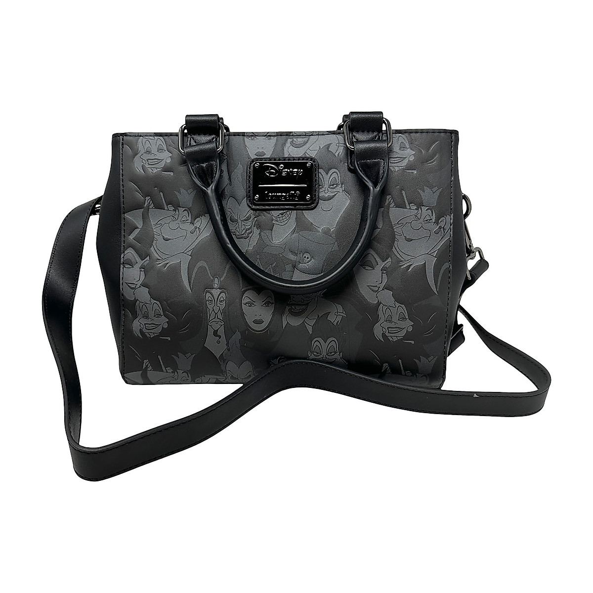 Loungefly Disney Villains Debossed Allover Print Crossbody Satchel Handbag Purse
