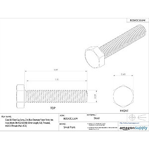 Class 10.9 Steel Cap Screw, Zinc Blue-Chromate Plated Finish, Hex Head, External Hex Drive, Meets DIN 933/ISO 898, 40mm Length, Fully Threaded, M10-1.5 Metric Coarse Threads (Pack of 25)