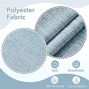 downluxe Indoor Chair Cushions for Dining Chairs, Soft and Comfortable Textured Memory Foam Kitchen Chair Pads with Ties and Non-Slip Backing, 16" x 16" x 2", Light Blue, 4 Pack