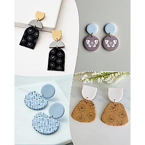 Puocaon Butterfly Clay Silk Screen - 6 Pcs Reusable Cactus Silk Screen Stencils for Polymer Clay Earrings Making, Boho Leaves Hibiscus Syriacus Flower Silk Screen Stencils for Polymer Clay Jewelry