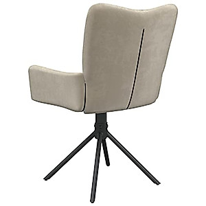 vidaXL Modern Swivel Dining Chairs - 2 pcs Set in Elegant Light Gray Velvet, Comfortably Padded with Foam, Features 100% Polyester Material for Durability