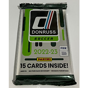 Panini 2022-23 Donruss Soccer Trading Card Pack - 1 Pack of 15 Cards - Orange & Purple Parallels, Kaboom & Night Moves Inserts, Autographs