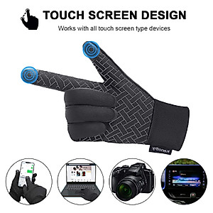 Winter Gloves for Men Women Thermal Touch Screen Water Resistant Windproof Anti Slip Heated Warm Glove for Cycling Running Biking Driving Hiking