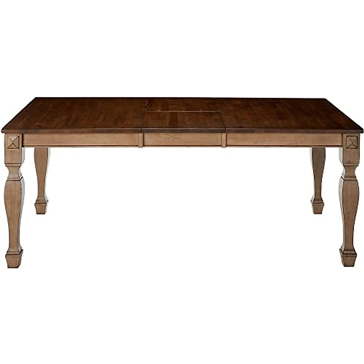 Pilaster Designs Indoor Home Decorative Furniture Joanna 8 Piece Extendable Dining Set, Brown Wood & Polyester (Table, Six Queen Anne Back Chairs & Buffet Server)