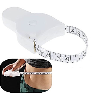 Body Tape Measure, Automatic Retractable Tape Measure, Portable Measuring Tape, Arm Chest, Waist Measurement Tape, Plan Tape Measure.(White)