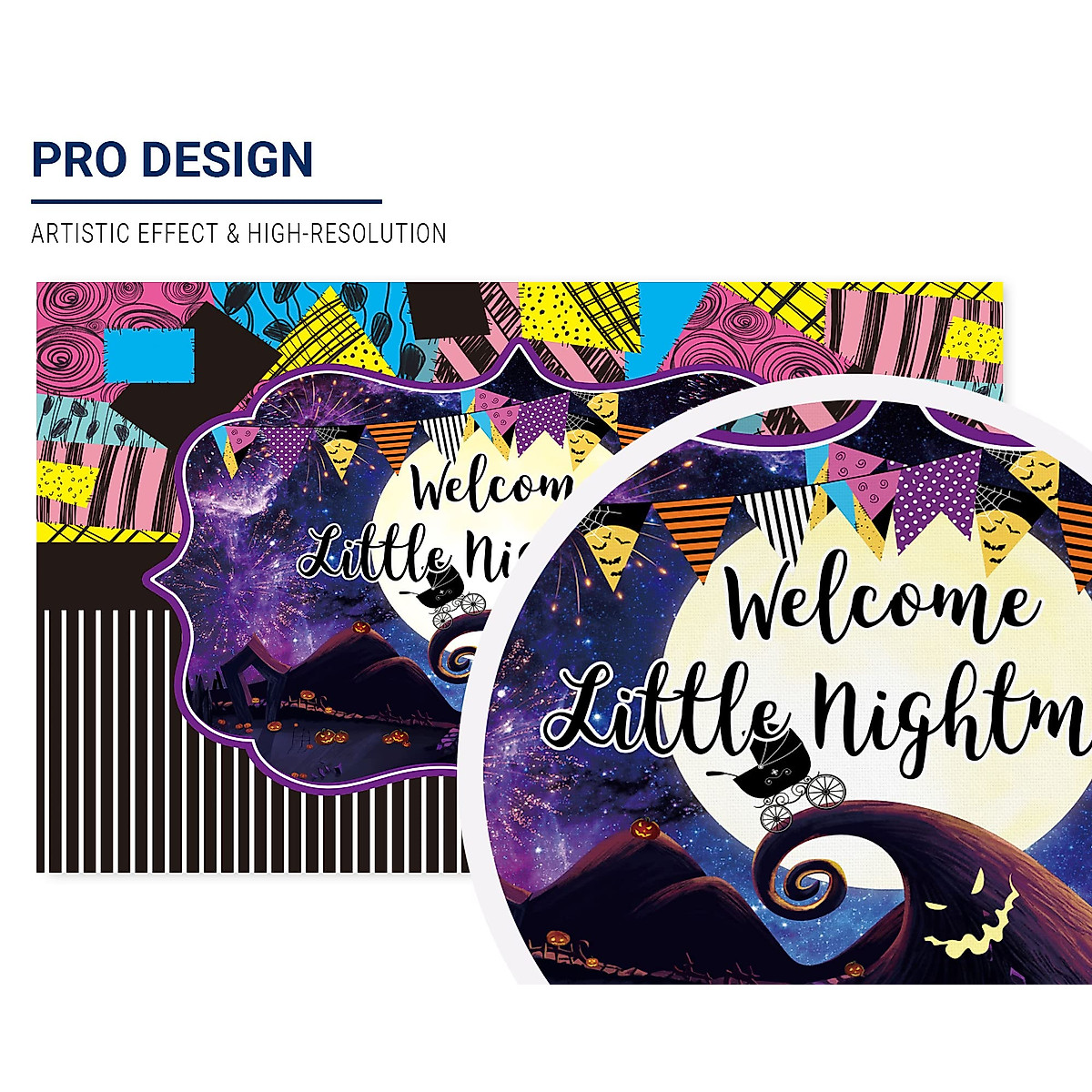 Allenjoy Welcome Little Baby Shower Backdrop for Newborn Girl Boy Halloween Pumpkin Trunk Trick or Treat Oh Baby Birthday Costume Party Supplies Decorations Banner Gifts Favors Background