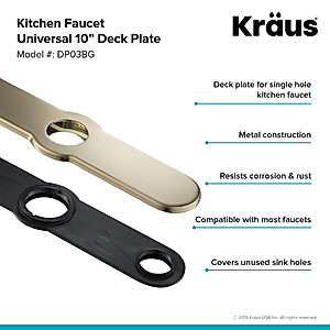 KRAUS Deck Plate for Kitchen Faucet in Brushed Gold, DP03BG