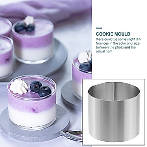 Yardwe 12pcs Mousse Cake Mold Round Mousse Ring Stainless Steel Cake Mousse Ring for Desserts Pastry Eggs 6 * 6 * 5CM