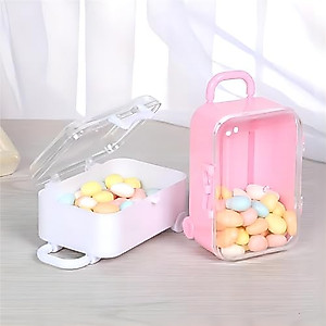 BaaSid 4PCS Mini Plastic Travel Suitcase Candy Box Suit for Doll Wedding Party Decoration,Doll Suitcase, Mini Luggage,suitcase Gift Box