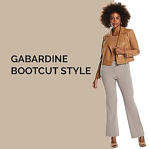 Rafaella Women's Curvy Fit Gabardine Bootcut Dress Pants with Pockets, Soft Stretch Work Slacks, 29" & 32" Inseams, Black, 12 Short