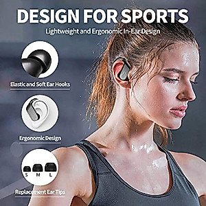 Wireless Earbuds Bluetooth 5.3 Headphones 120Hrs Playtime Wireless Charging Case Digital LED Display Over-Ear Earphones with Earhook Waterproof Headset with Microphone for Sport Running Workout