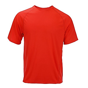 adidas Men's Short Sleeve Climalite Tee (Large, Neon Orange)