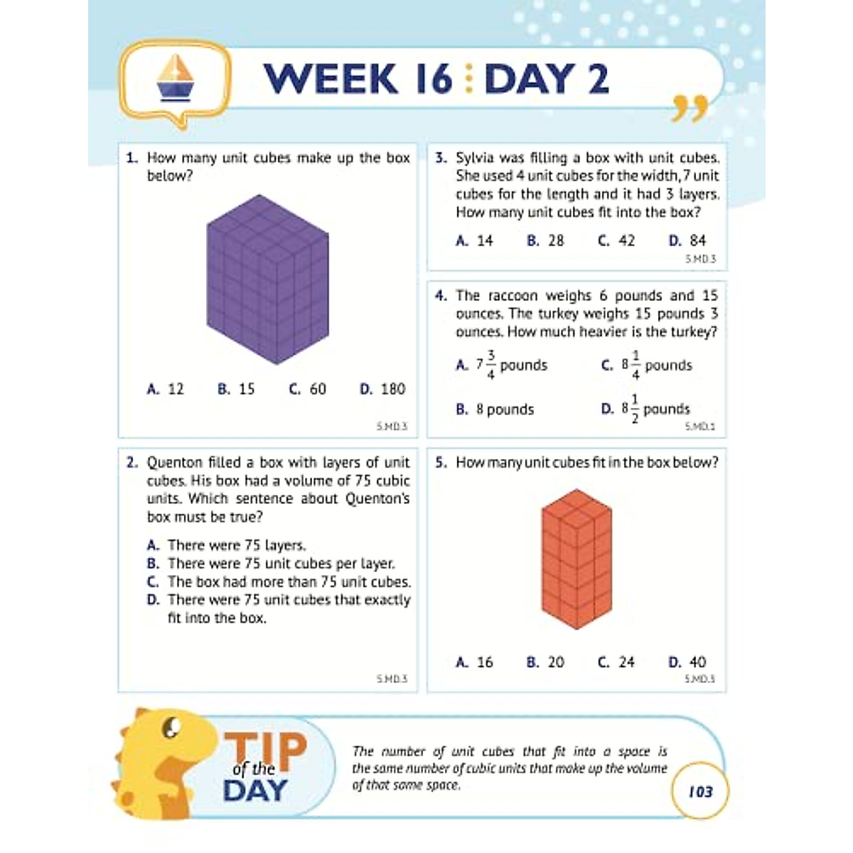 5th Grade Common Core Math: Daily Practice Workbook - Part I: Multiple Choice | 1000+ Practice Questions and Video Explanations | Argo Brothers (Next Generation Learning Standards Aligned (NGSS))