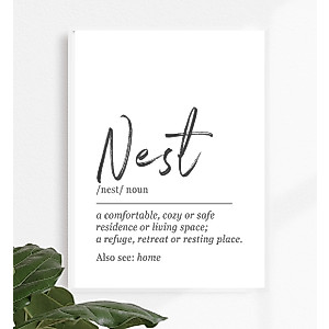 NEST Home Definition Wall Art - 11x14 UNFRAMED Print - Black and White Minimalist, Dictionary-Style Quote Typography Decor.