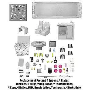 Barbie Replacement Parts Doll Dream Camper Vehicle Playset - HCD46 - Replacement Bag of Dishes, Silverware and Beauty Products