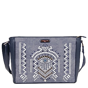 Nicole Lee Ramsha Stud Detail Messenger Bag, Blue, One Size