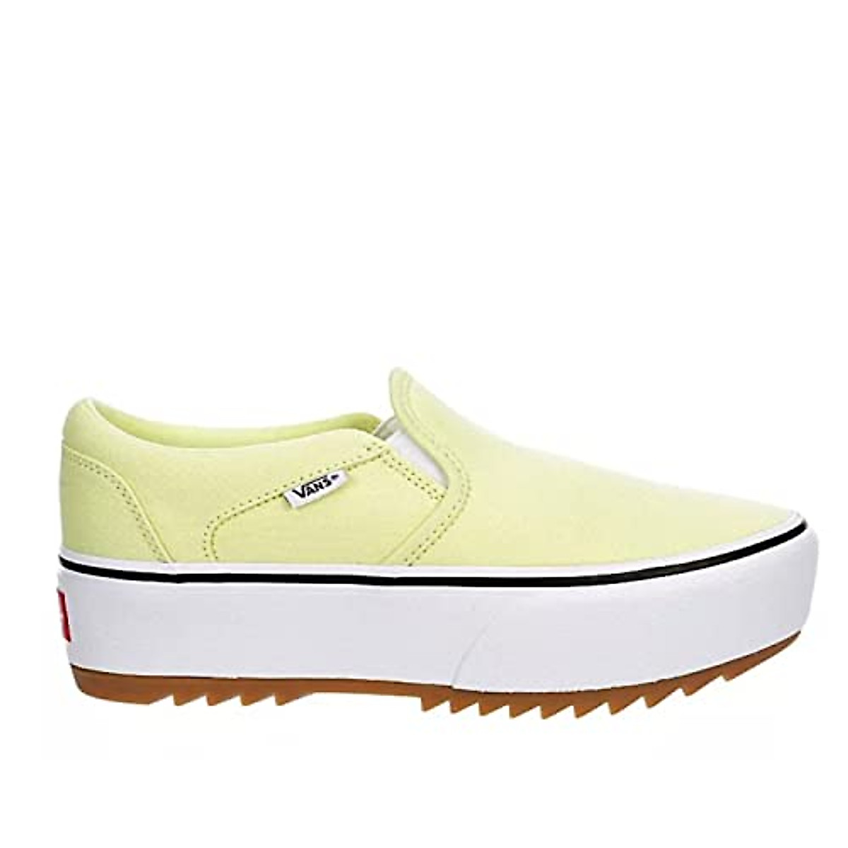 Vans Asher Platform Canvas Shoes Slip On Style - Light Green 8.5