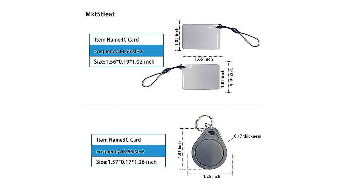 Smart IC Card Fob Lock - 8 Pack RFID Access