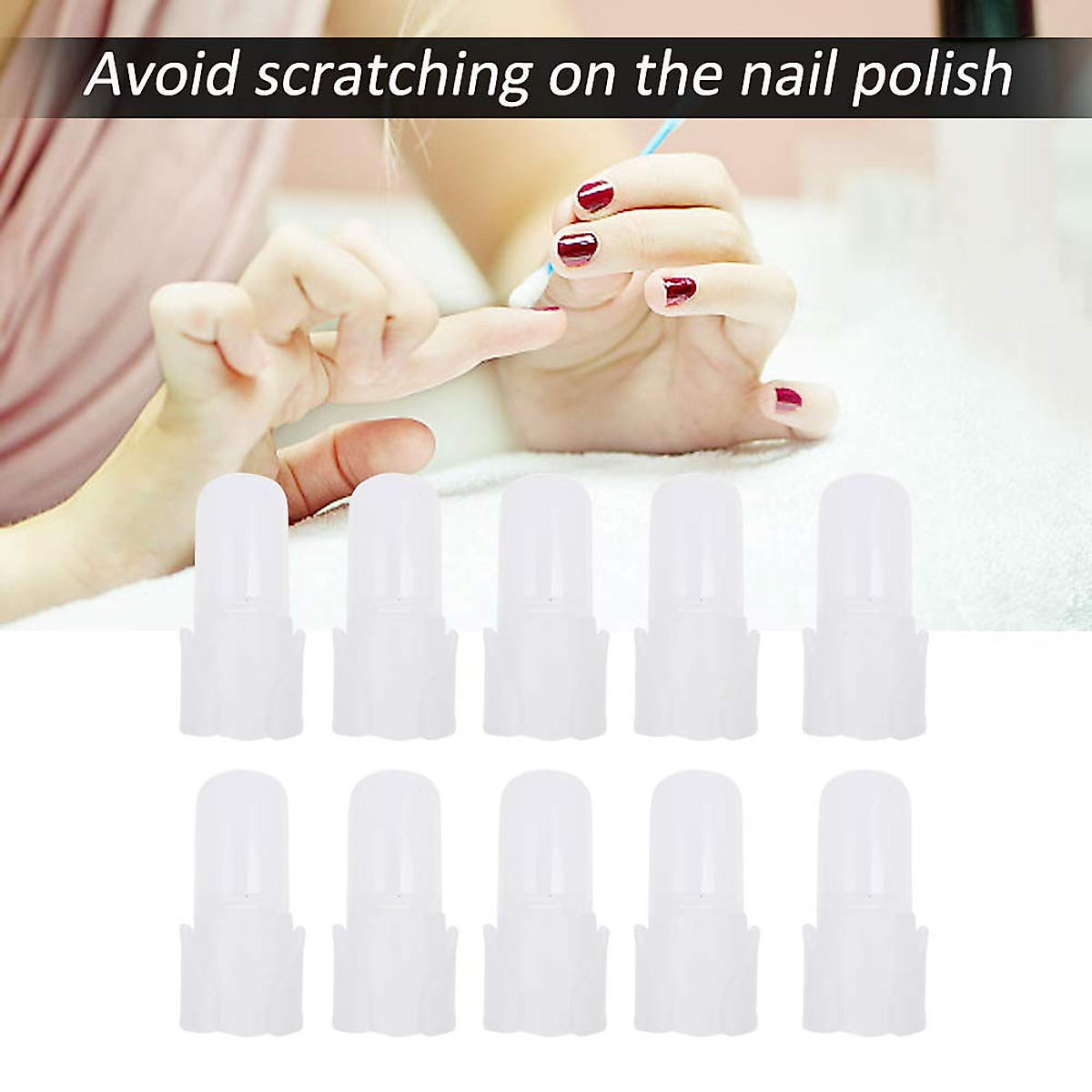 FILFEEL Nail Polish Protector, 20Pcs Manicure Cover Finger Varnish Nail Art Tips Clip Holder