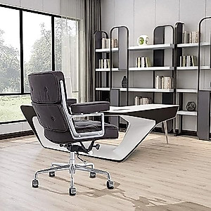 KXDTZ Leather Office ChairLobby Computer ChairHome Office Chair (Color : Black, Size : As Shown)