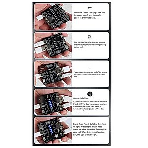 OWLEEN DT3 Data Board USB Cable Tester for iOS Android Type-C Short Circuit On-Off Switching Board Repair