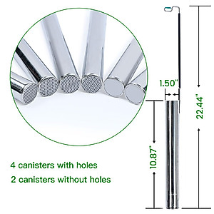 U.S.SOLID 30L Cryogenic Container Liquid Nitrogen LN2 Tank Dewar with Straps 6 Canisters