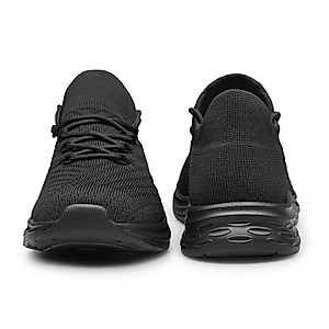vibdiv Mens Non Slip Walking Sneakers Shoes - Lightweight Breathable Casual Mesh Slip on Running Shoes Comfortable for Men (AllBlack, Adult, Men, Numeric_10, Numeric, us_Footwear_Size_System, Medium)