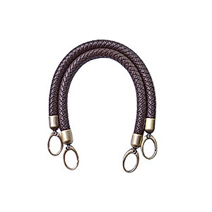 Wento 12 inch Dark Brown Braided Handles Dia.15mm PU Leather Handles for Women Replacement Handbag Tote Replacement Handbag Handles