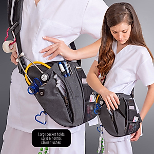 Crossbody Fanny Pack with Holder for Stethoscope, Tape, & Bandage Scissors - Storage for Emergency Supplies - Organizer Bag for Nurses, Student & Medical Professionals