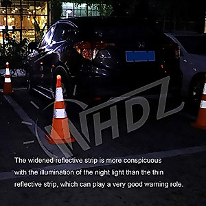 WHDZ 28 inch Collapsible Traffic Cones with LED Light Multi Purpose Pop up Reflective Safety Cones 4 Pack Orange