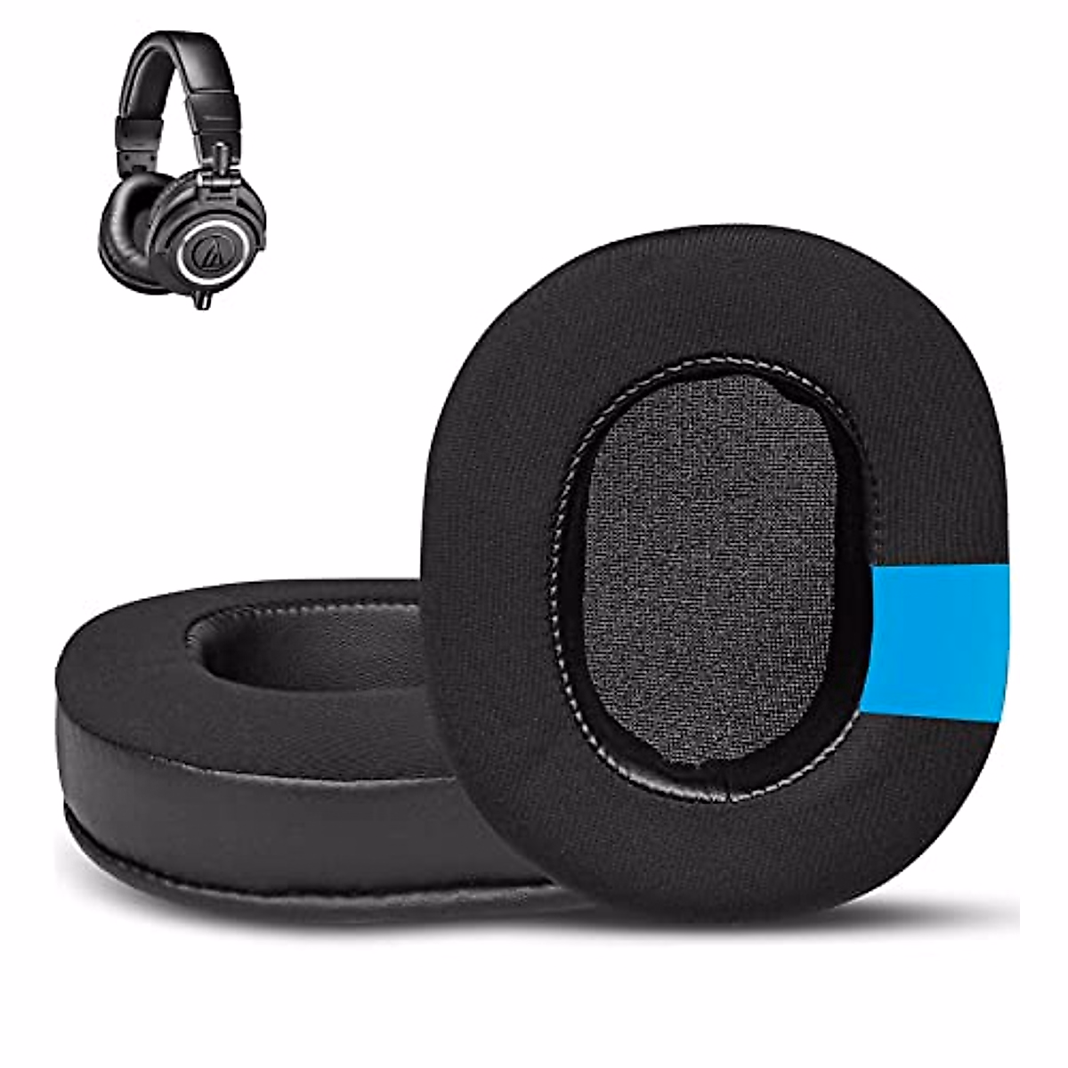 M50X Earpads, Upgrade ATH-M50X Ear Pads, Cooling Gel Ear Cushions Replacement for Audio Technica ATH-M50X/M40X, HyperX Cloud 2/Cloud Alpha, SteelSeries Arctis 7/Arctis Pro, MDR-7506/MDR-V6 Headphones