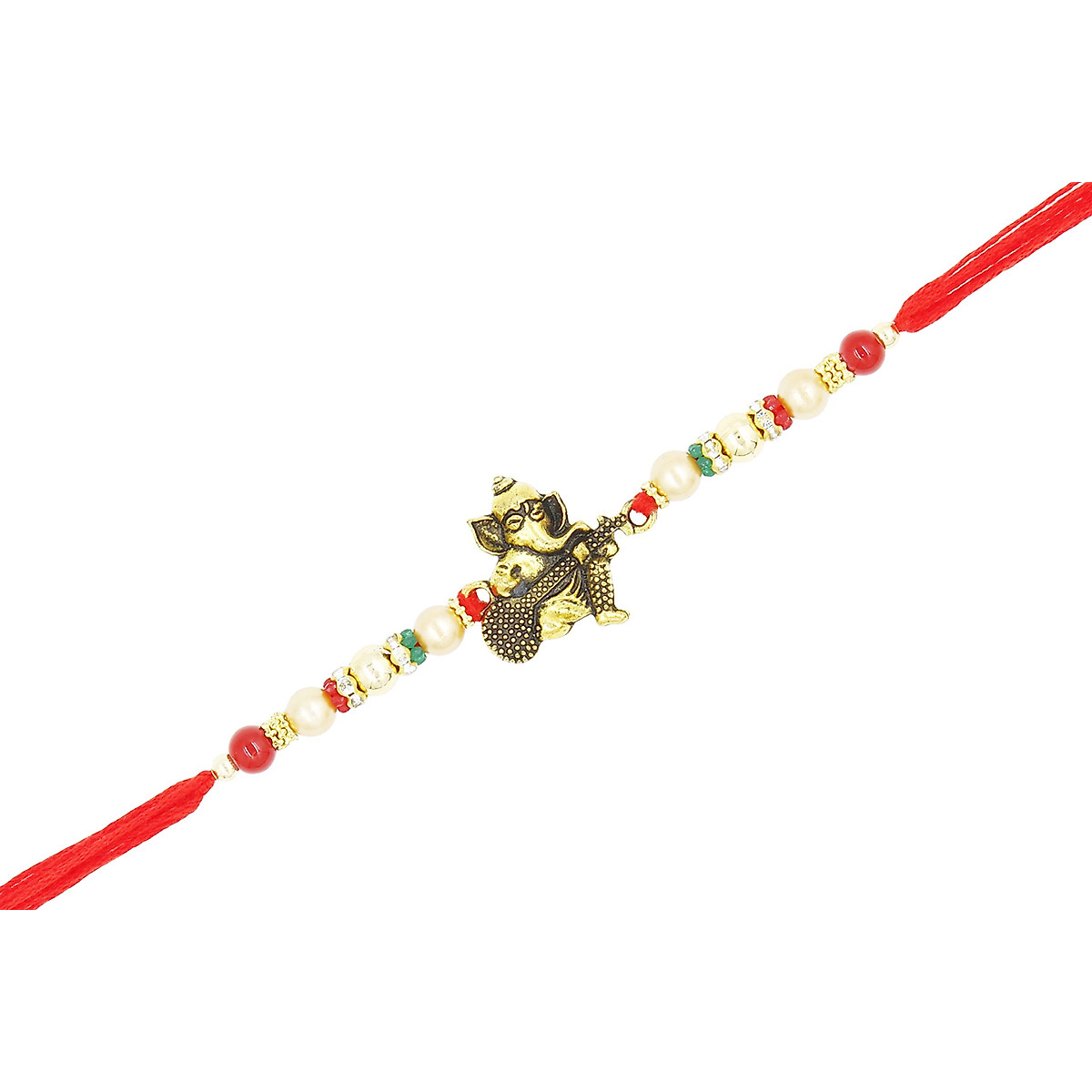 ARTISENIA Majestic Ganesha Playing Veena Rakhi for Brother Raksha Bandhan Rakhi Thread Bracelet Wrist bands for Loving Brother Sister