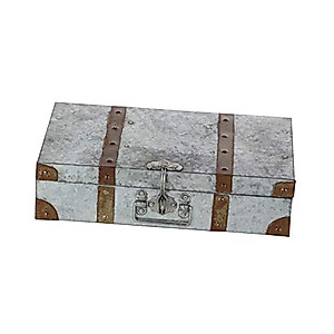 Deco 79 Metal Box with Hinged Lid, Set of 3 13", 16", 19"W, Gray