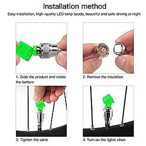 Gxcdizx 8 PCS LED Wheel Lights Flash Light Tire Valve Cap Lamp for Car Trucks Motorcycle Bike (Dice, Green)