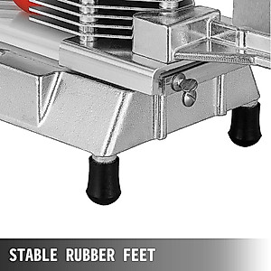 VEVOR Commercial Tomato Slicer, 3/16-Inch Tomato Cutter Vegetable Slicer, Manual Tomato Cutter with Built-in Cutting Board, Stainless Steel Blades for Restaurant or Home Use
