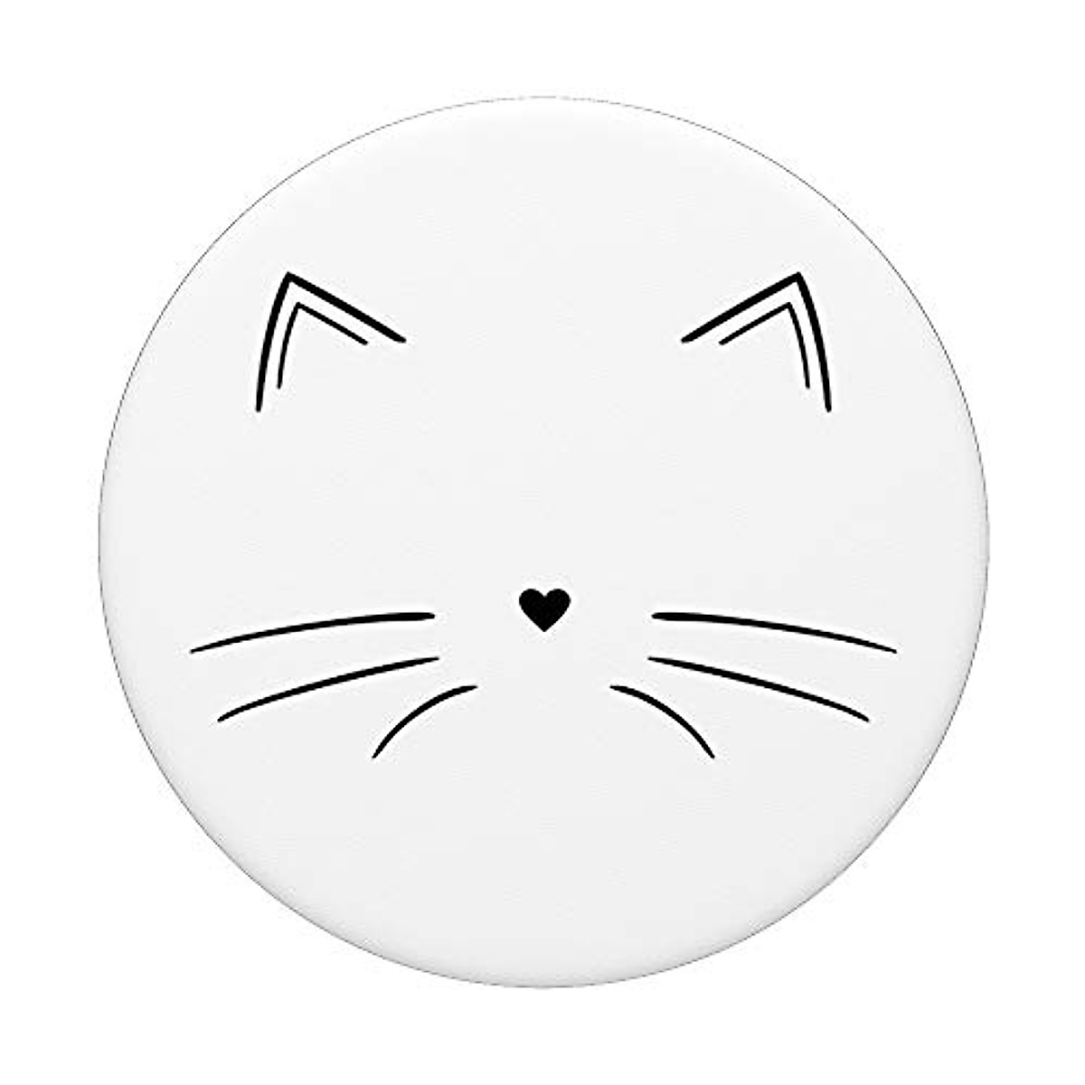 Black Cat Face White PopSockets Swappable PopGrip