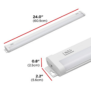 UltraPro 24 inch Plug-in Linkable Under Cabinet Lights, High/Low/Off, Warm White (2700K), Cool White (4000K), Bright White (5000K), LED Under Cabinet Lighting, Under Counter Lights for Kitchen, 44125