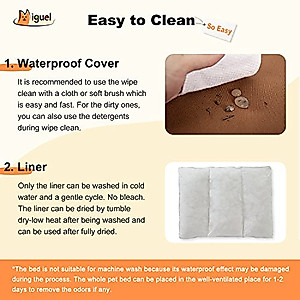 Miguel Canvas Dog Bed Medium Waterproof 12 Ounce Cotton Durable Dog Pillow with Removable Cover Dog Crate Mat for Medium Pets Indoor Outdoor Use for All Weather Water-Resistant Scratch Resistant
