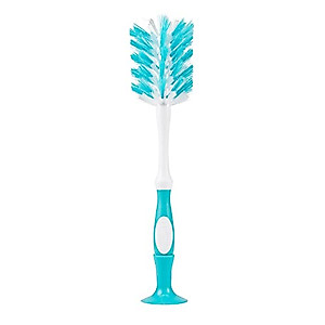 Dr. Brown's Deluxe Baby Bottle Brush with Anti-Colic Vent Cleaning Brush, Soft and Sturdy Bristles, BPA Free, Blue, 1 Pack