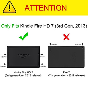 Fintie Folio Case for Kindle Fire HD 7" (2013 Old Model) - Slim Fit Folio Case with Auto Sleep/Wake Feature (Will only fit Amazon Kindle Fire HD 7, Previous Generation - 3rd), Dual Color