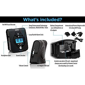 Sound Oasis Tinnitus Sound Therapy System, 24 Dr. Developed Sounds, Manage Tinnitus, Sleep Enhancement Lulls You to Sleep, Ear Ringing & Noise Relief, Privacy, Alarm w/Chime, Auto-Off Sleep Timer