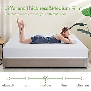 Opoiar 10 Inch King Size Memory Foam Mattress,Cooling Gel Mattress Bed in a Box,Mattress for Back Pain Relief,Supportive Pressure Relief,CertiPUR-US Certified,Made in USA,Medium,White