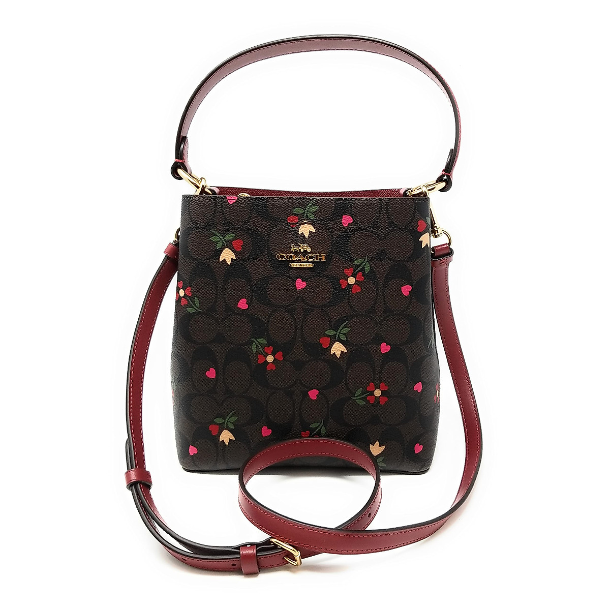 Coach Women's Small Town Bucket Bag (Signature Canvas - Heart Petal Print - Brown Multi)