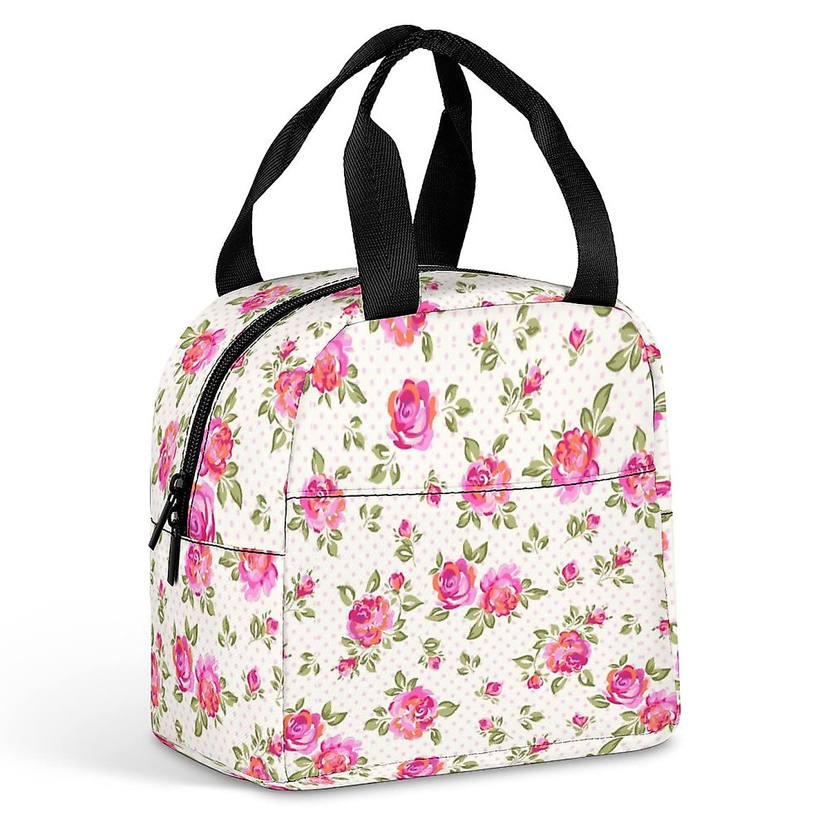 Roses Lunch Bag for Women Men, Insulated Meal Bag, Lunch Tote Bag for Work Outdoor