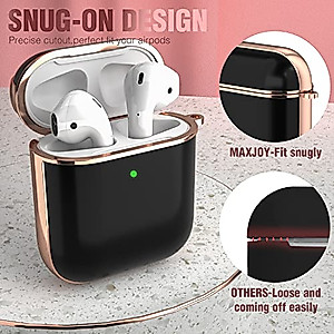Maxjoy Compatible AirPod Case Cover, Cute Air Pod 2 Hard Shell for Women with Keychain Protective Air Pod 2nd 1st Generation Cover